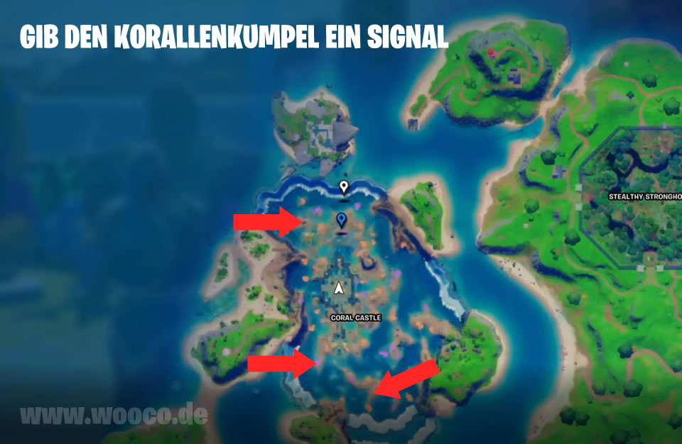 Fortnite: Gib den Korallenkumpeln ein Signal - Standort