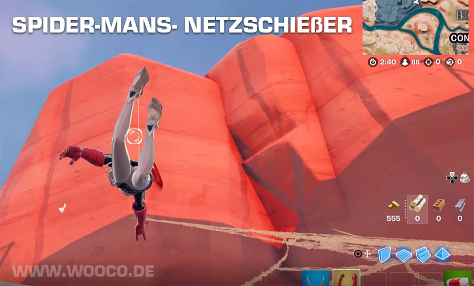 Fortnite: Spider-Mans Netzschießer Fundort - Den Rucksack finden