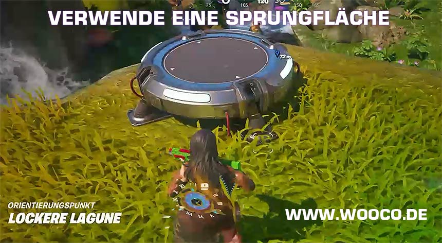 Verwende eine Sprungfläche bei Lockere Lagune – Fortnite Guide